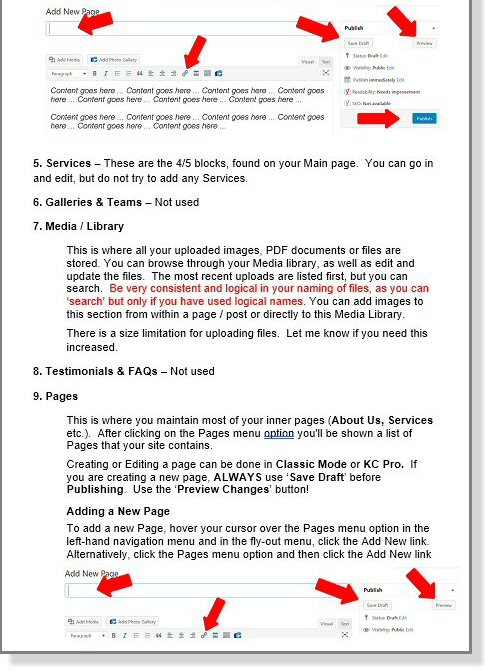 WordPress Admin Document - Rich's Web Design